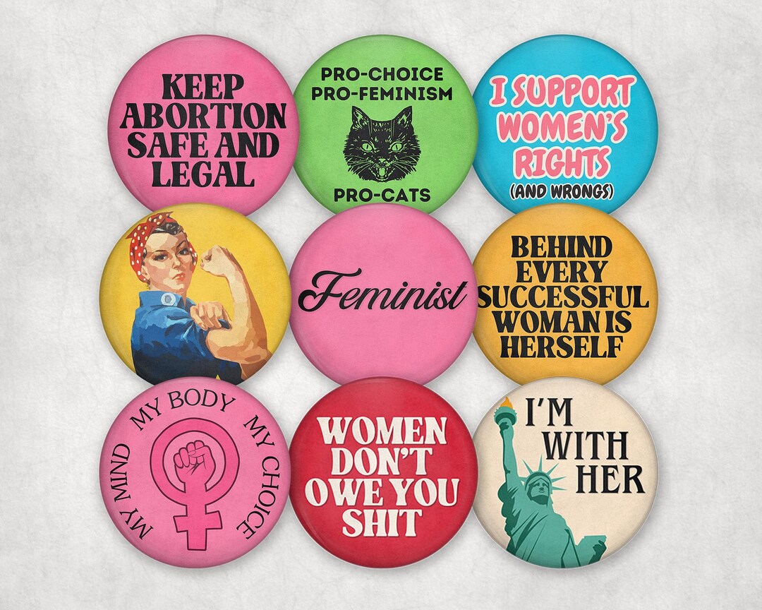Feminist Buttons | Vintage Inspired Women's and Reproductive Rights Pinback Buttons - Etsy