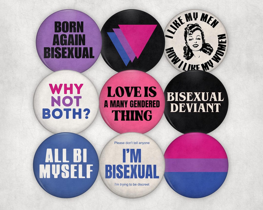 Vintage Inspired Bisexual Pride Buttons | Retro Bi Pride Badges - Etsy