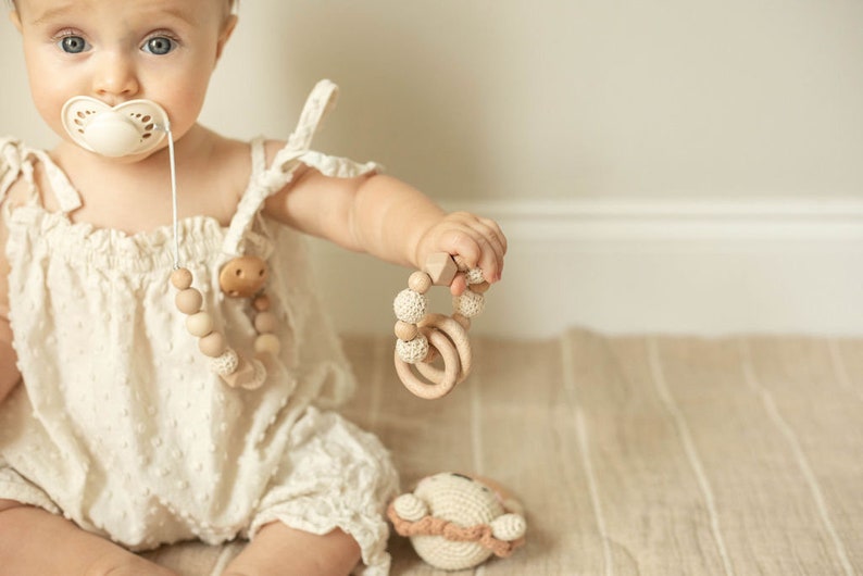 Baby Gift / Rattle Set / Baby Gift Set / Handmade / Organic Birch Wood ...