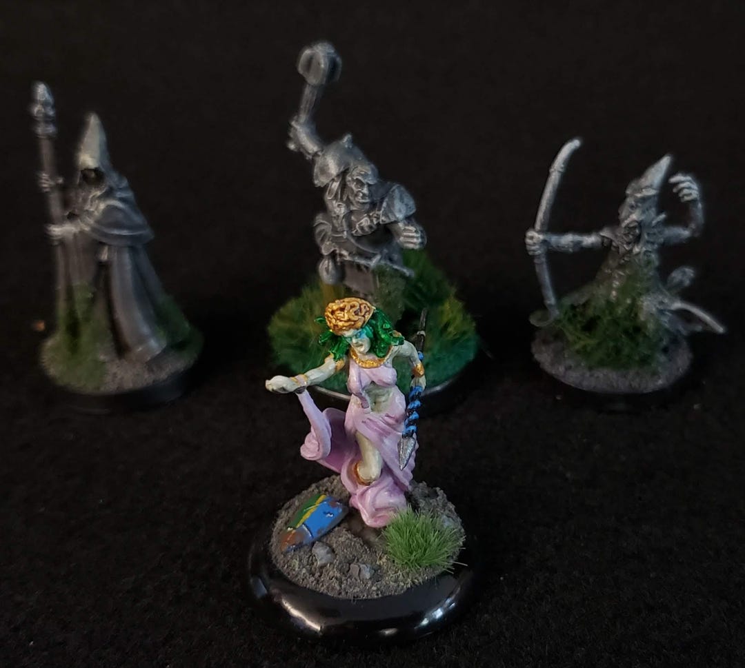 Medusa Encounter!!! Medusa and Victims, 4 Painted Miniatures, Whizkids ...