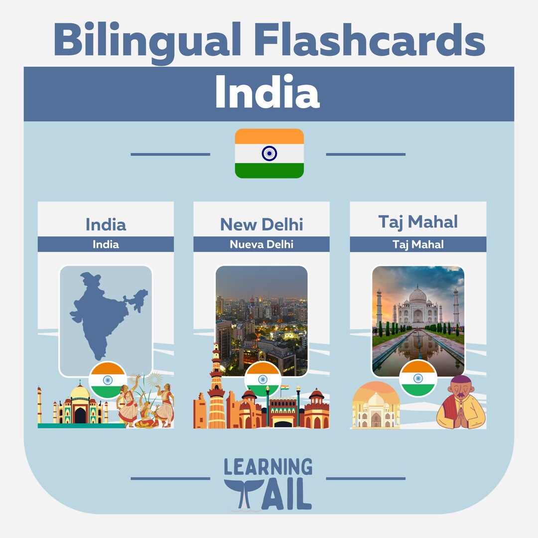 Learn About Countries: India Flashcards for Kids! - Etsy