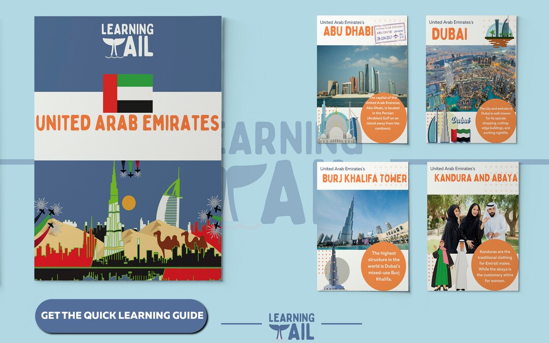 Learn About Countries:united Arab Emirate Learning Guide for Kids! - Etsy