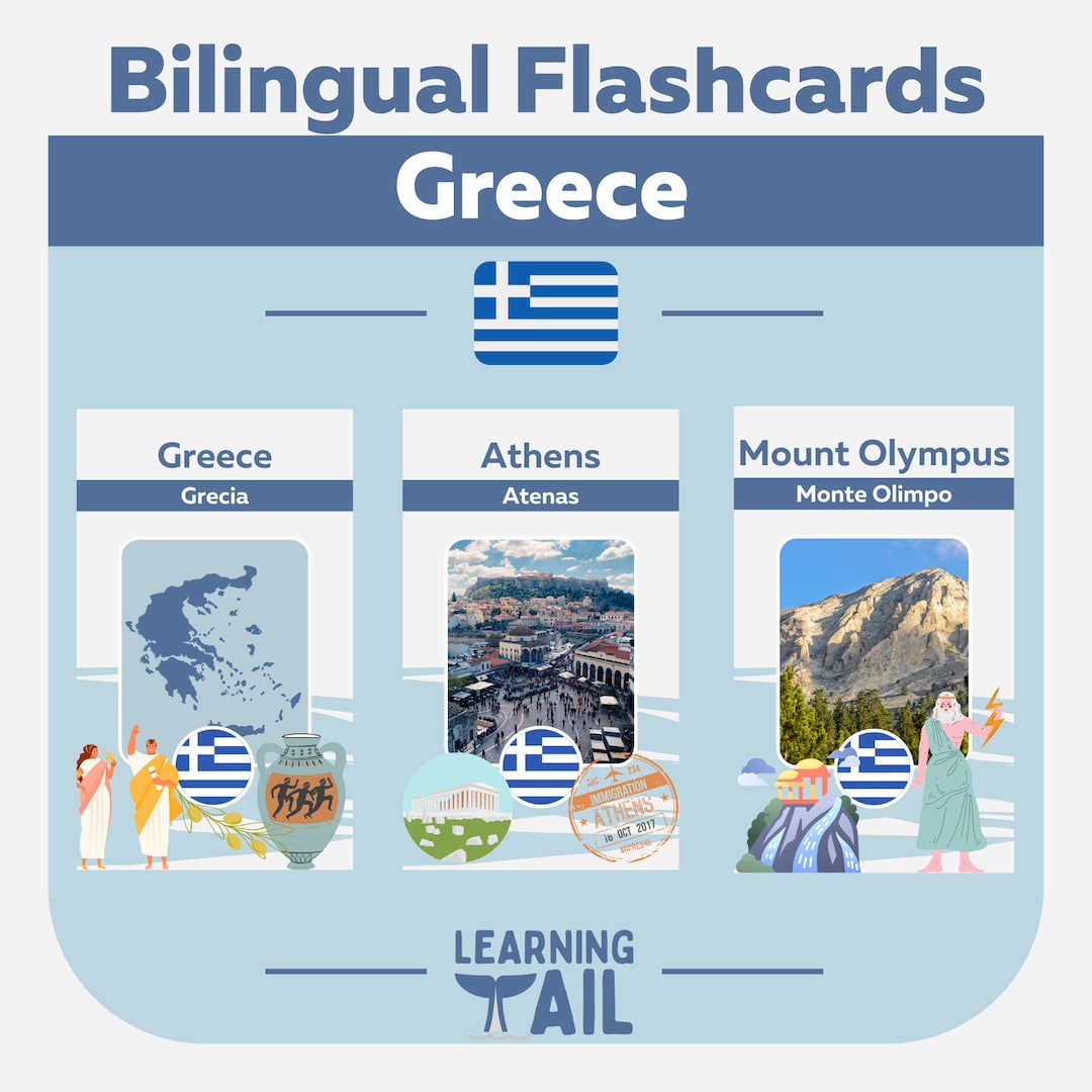 Learn About Countries: Greece Flashcards for Kids! - Etsy