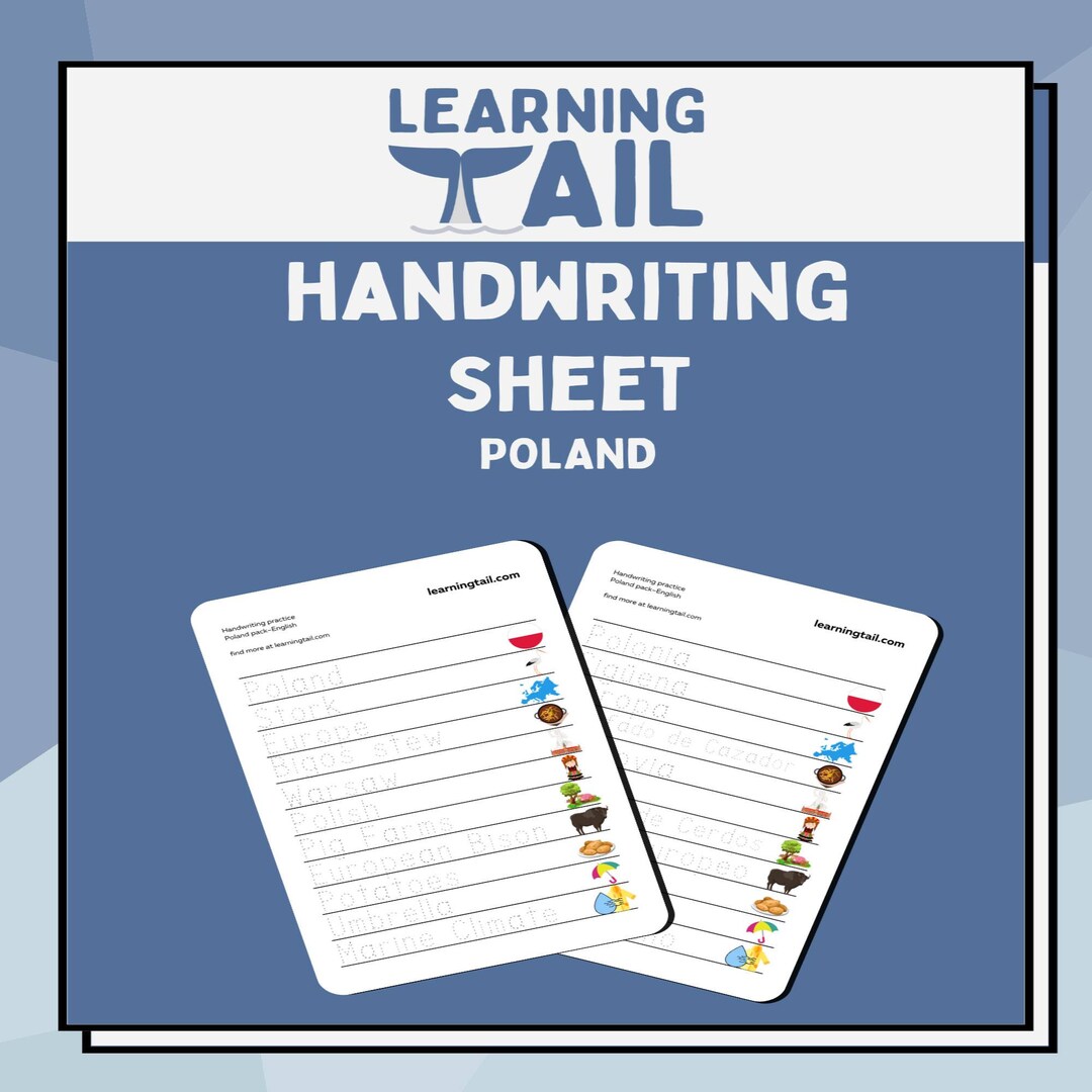 Learn About Countries: Poland Handwriting Sheet for Kids! - Etsy Canada