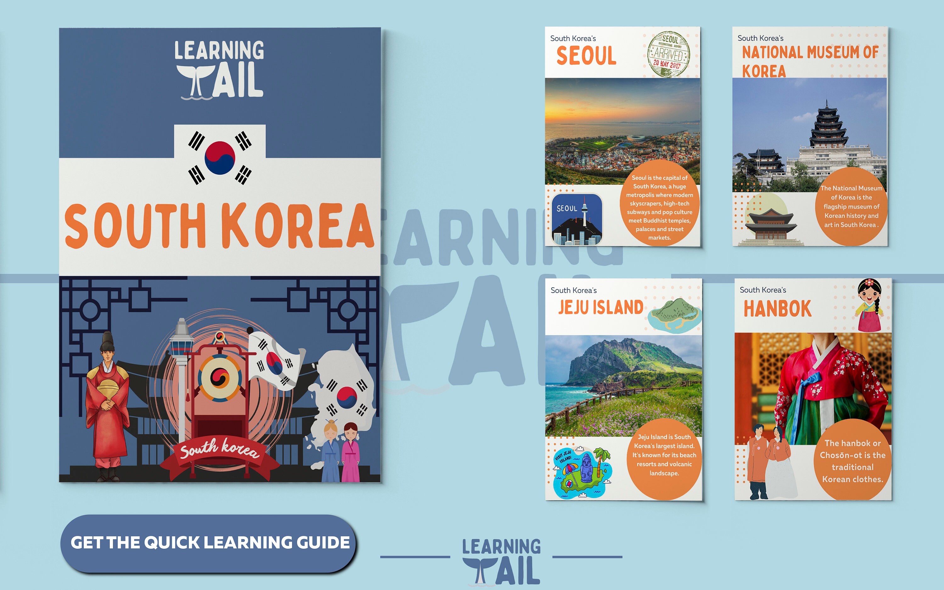 Learn About Countries:south Korea Learning Guide for Kids! - Etsy
