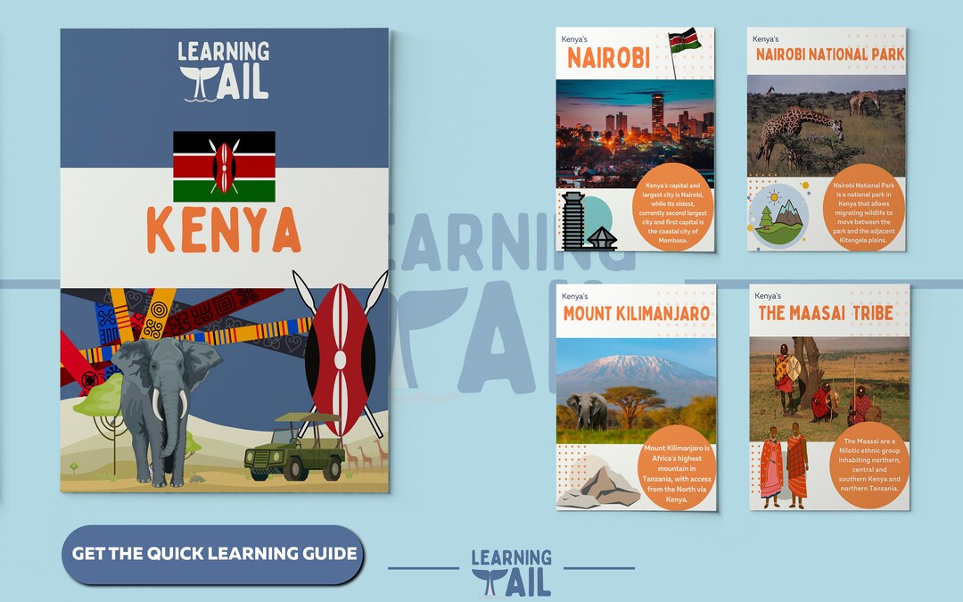 Learn About Countries:kenya Learning Guide for Kids! - Etsy