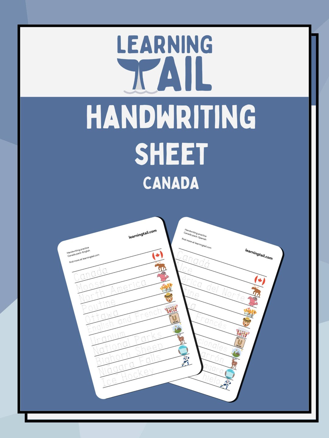 Learn About Countries: Canada Handwriting Sheet for Kids! - Etsy