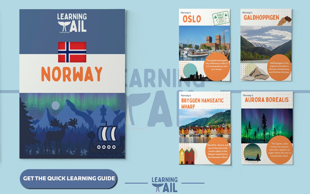 Learn About Countries:norway Learning Guide for Kids! - Etsy