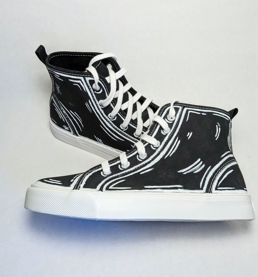 Hand Painted 2D Cartoon Themed Shoes - Etsy