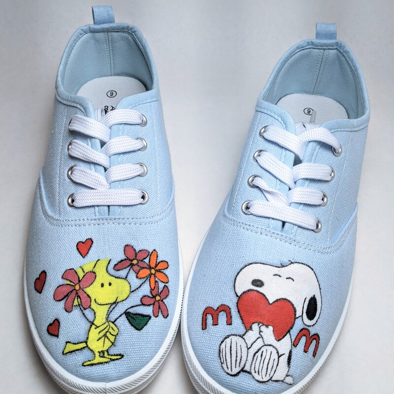 Snoopy Sneakers - Etsy
