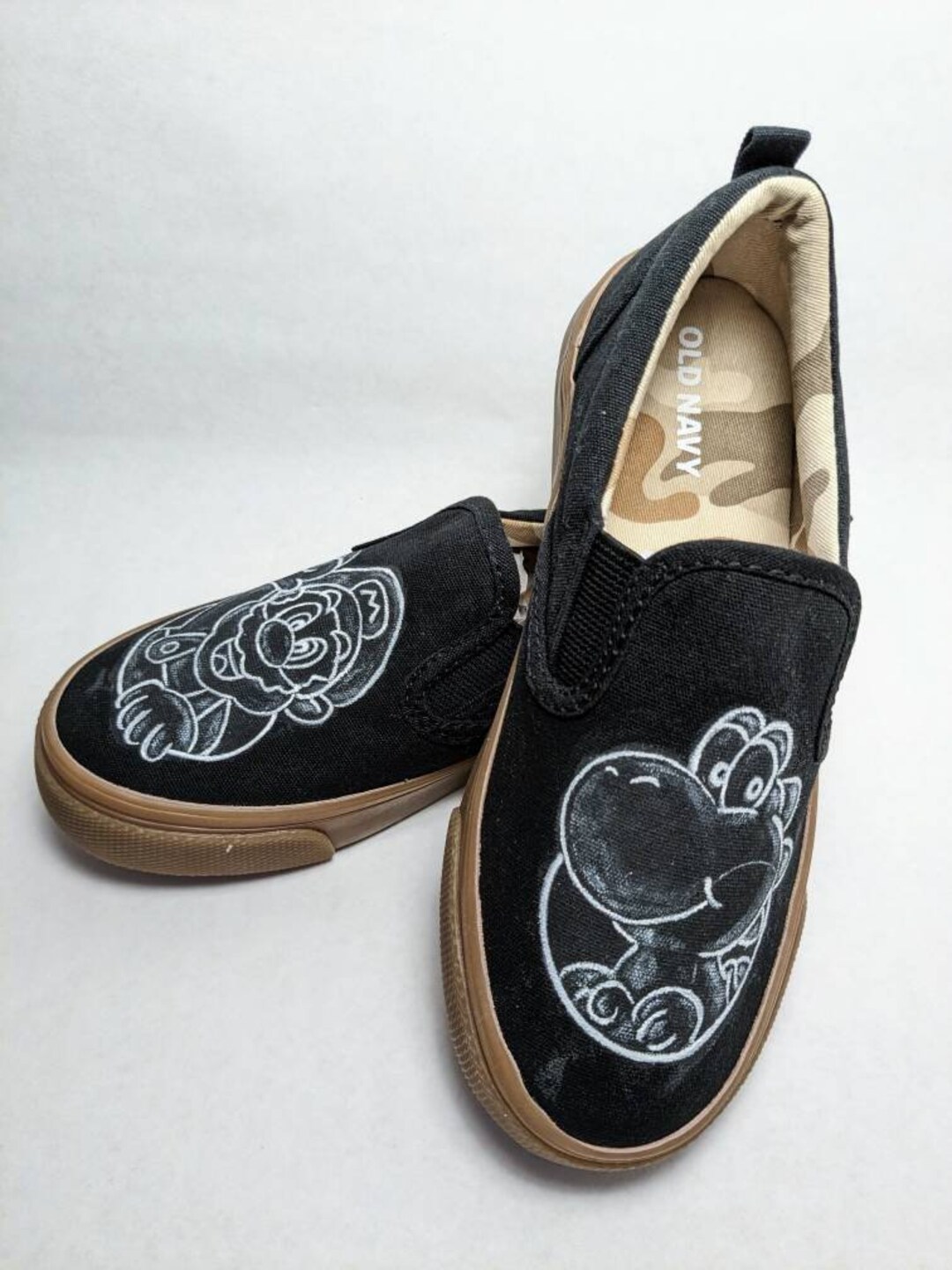 Hand Painted Super Mario and Yoshi Shoes - Etsy