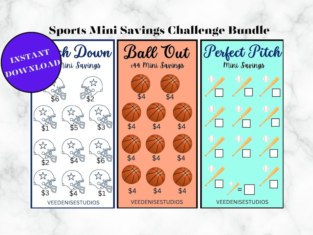 Sports Mini Savings Challenge Bundle - Etsy