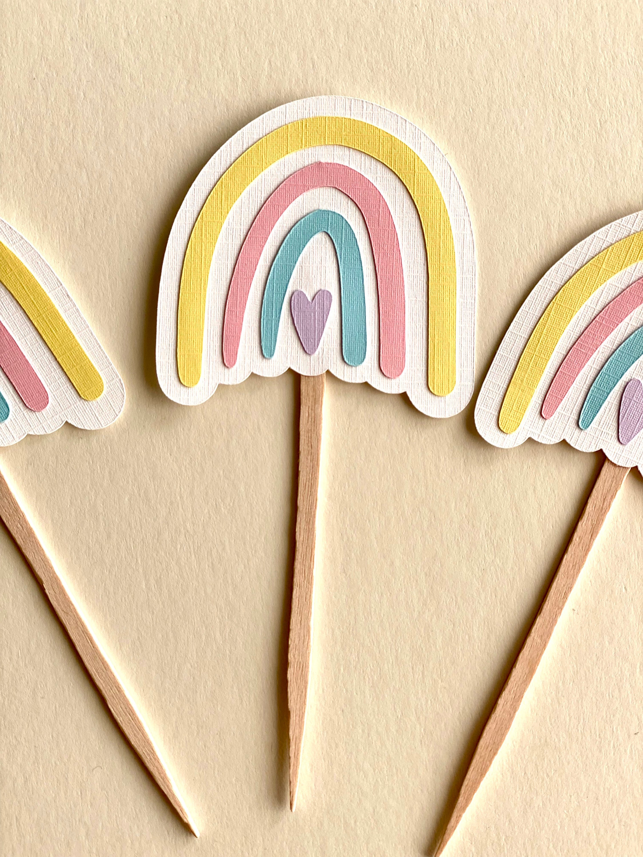 Rainbow Cupcake Toppers, Birthday Cupcake Toppers, Party Toppers ...