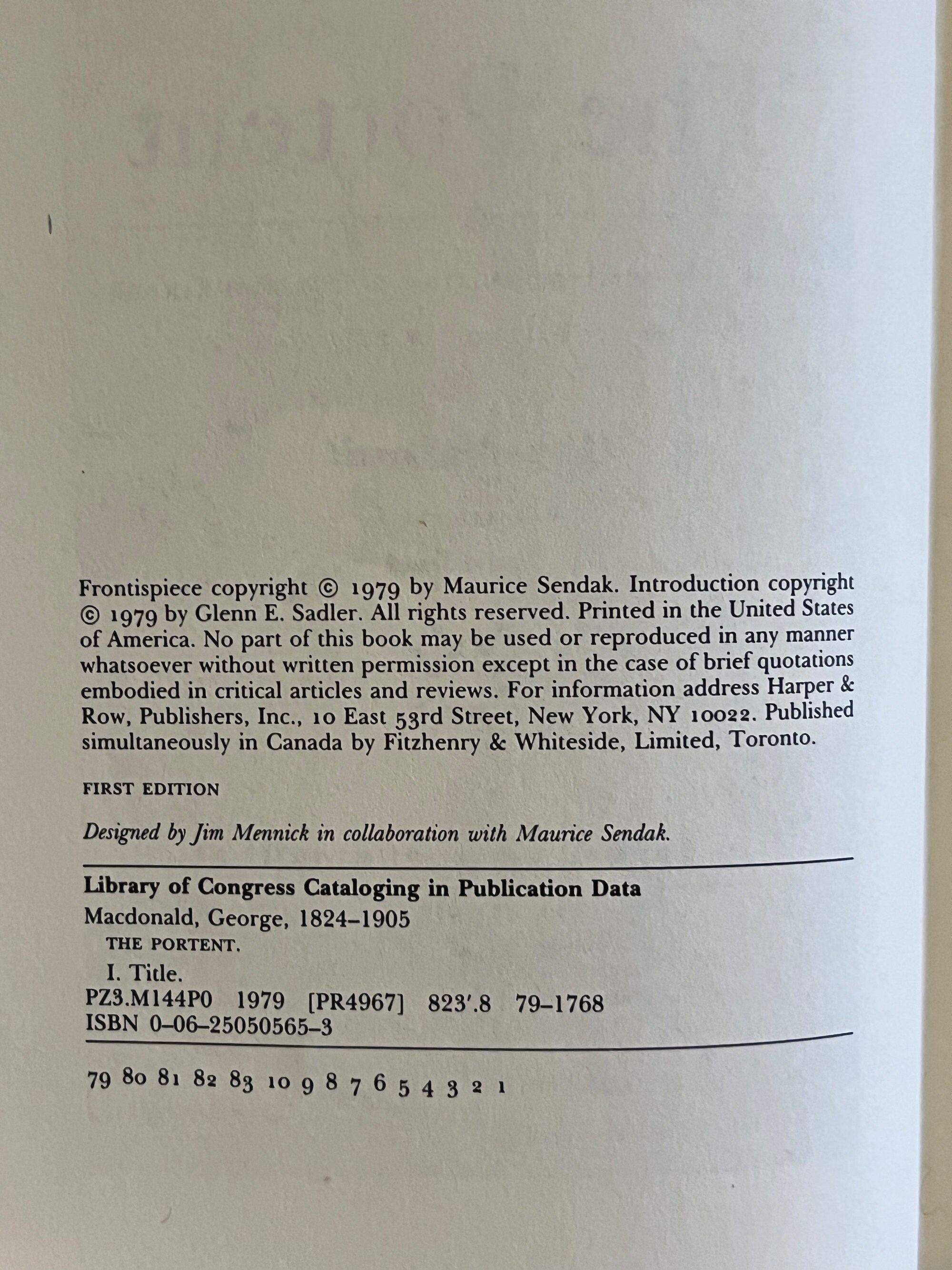 FIRST EDITION Vintage George Macdonald Novel: the Portent Illustration ...