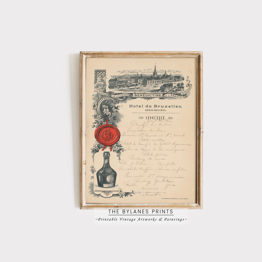 Decorataive Menu Print | French Menu Wall Art | Country Kitchen Wall ...