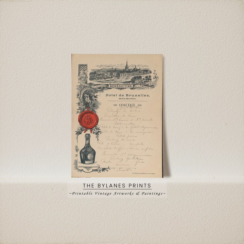 Decorataive Menu Print | French Menu Wall Art | Country Kitchen Wall ...