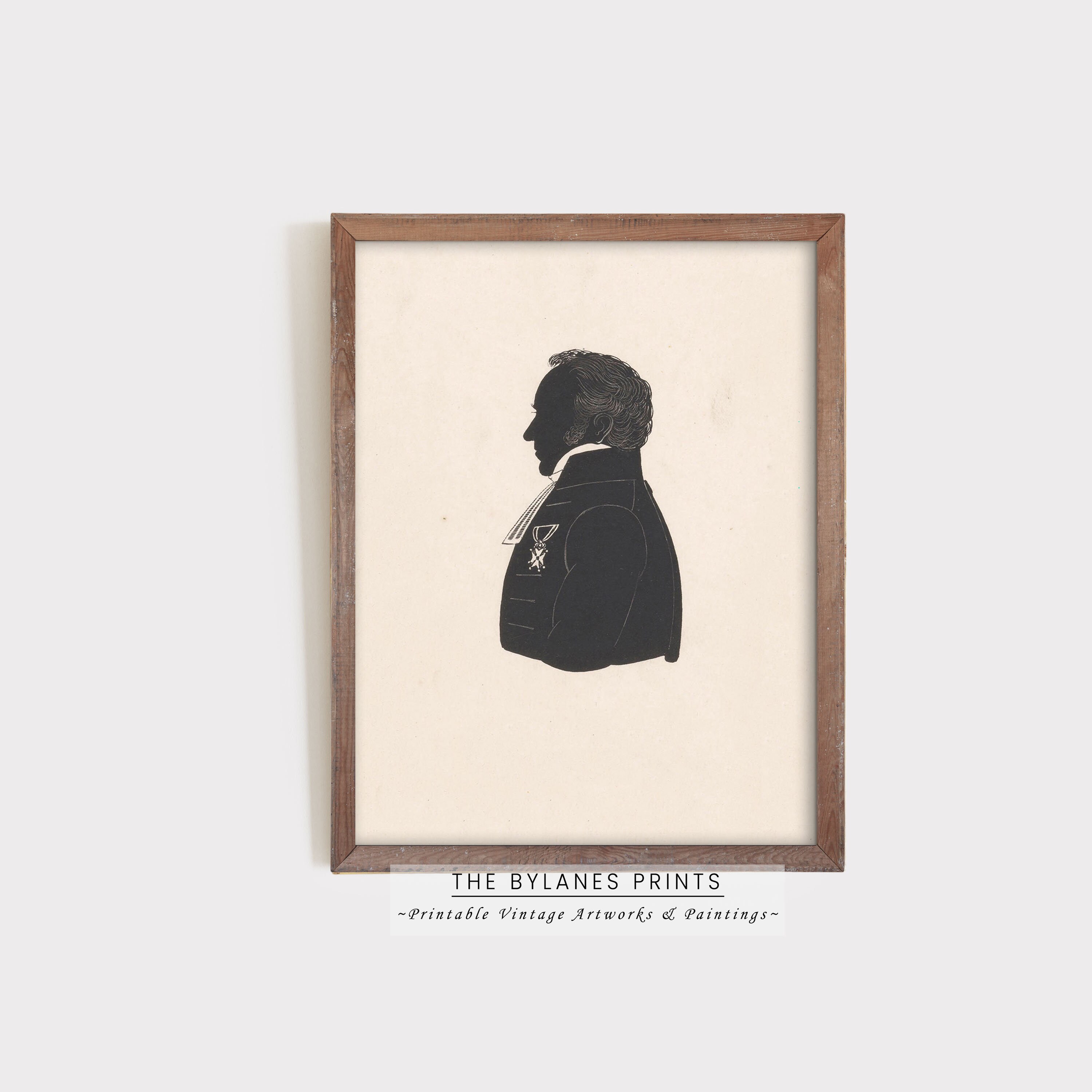 Antique Male Silhouette Portrait | Vintage Male Print | Black ...