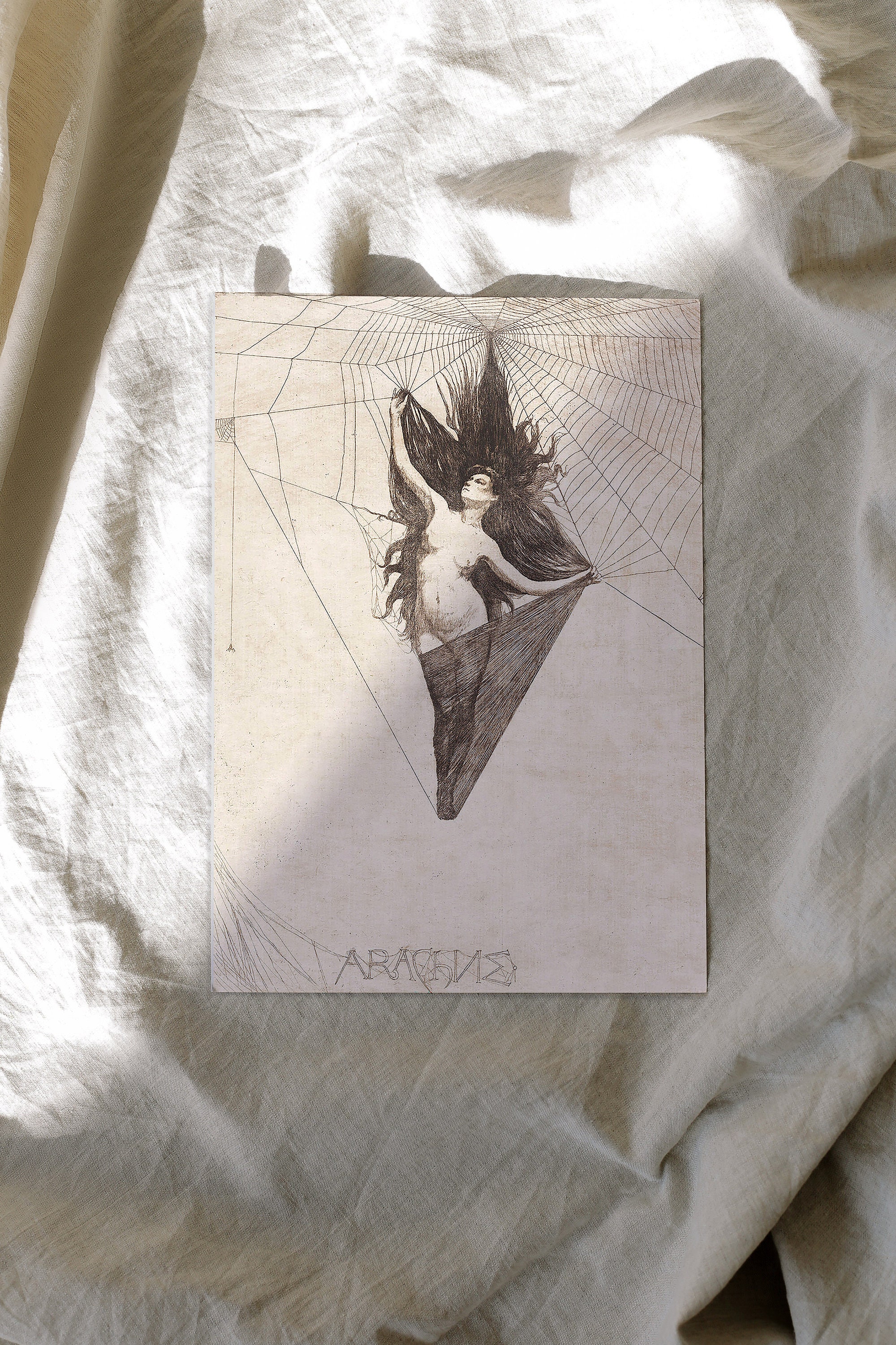 Greek Mythology Goddess Arachne Drawing Antique Woman Wall - Etsy