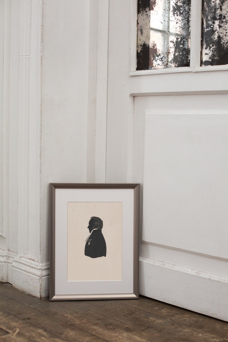 Antique Male Silhouette Portrait | Vintage Male Print | Black ...