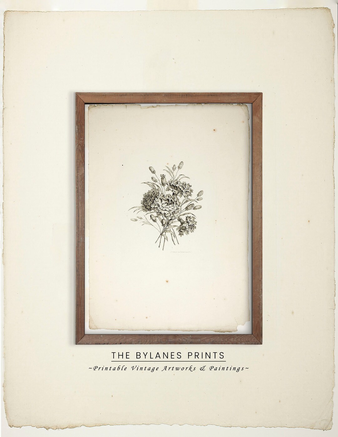 Rustic Aesthetic Flower Print Vintage Flower Bunch Painting - Etsy