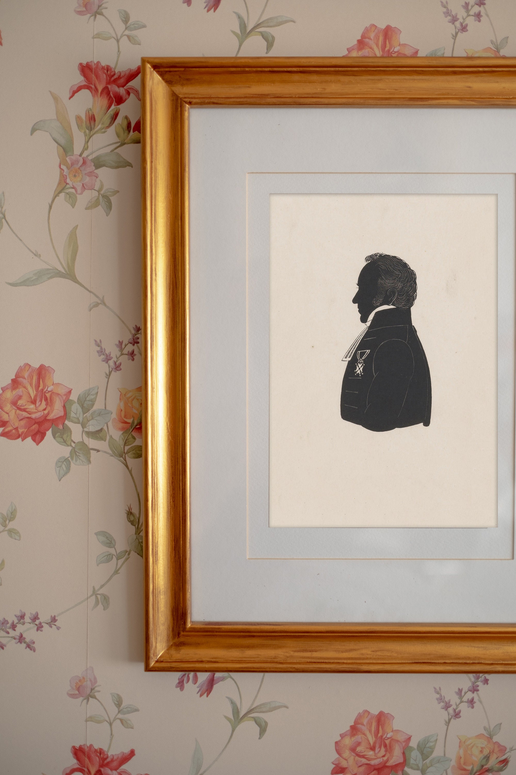 Antique Male Silhouette Portrait | Vintage Male Print | Black ...
