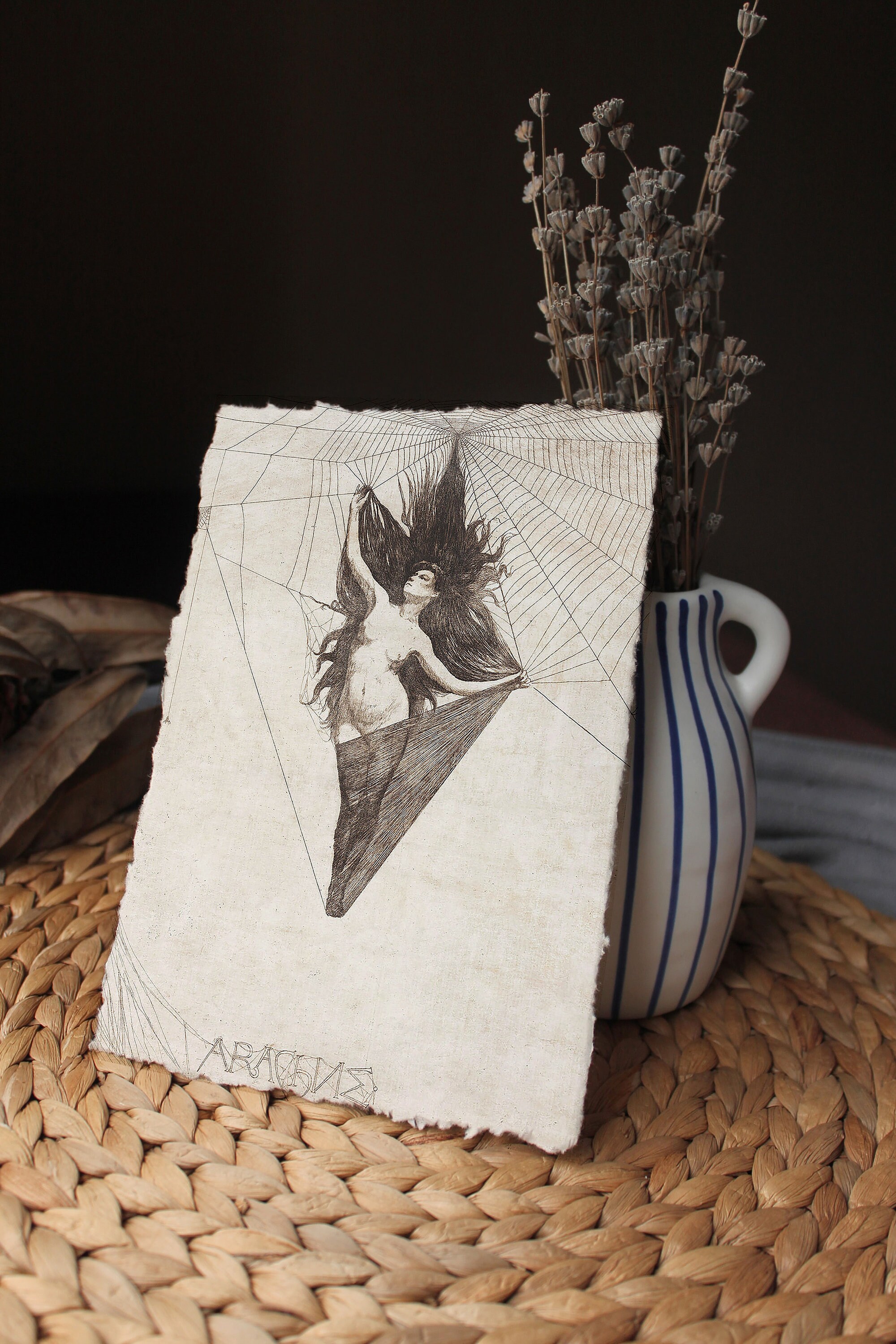 Greek Mythology Goddess Arachne Drawing Antique Woman Wall - Etsy