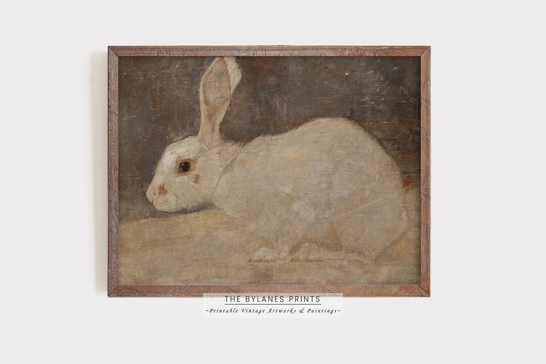 Vintage Bunny Print, Farmhouse Nursery Wall Art, Farmhouse Decor ...