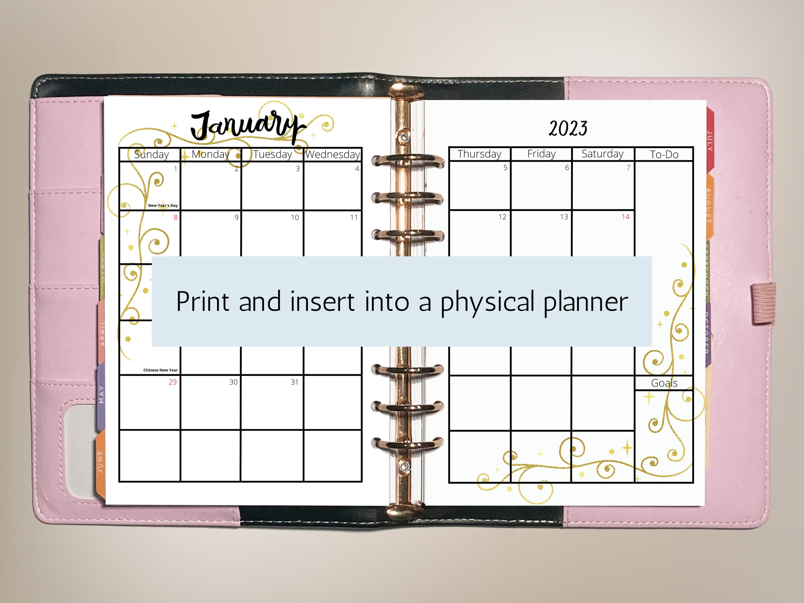 2023 Calendar Printable Calendar Downloadable Calendar Planner Agenda ...