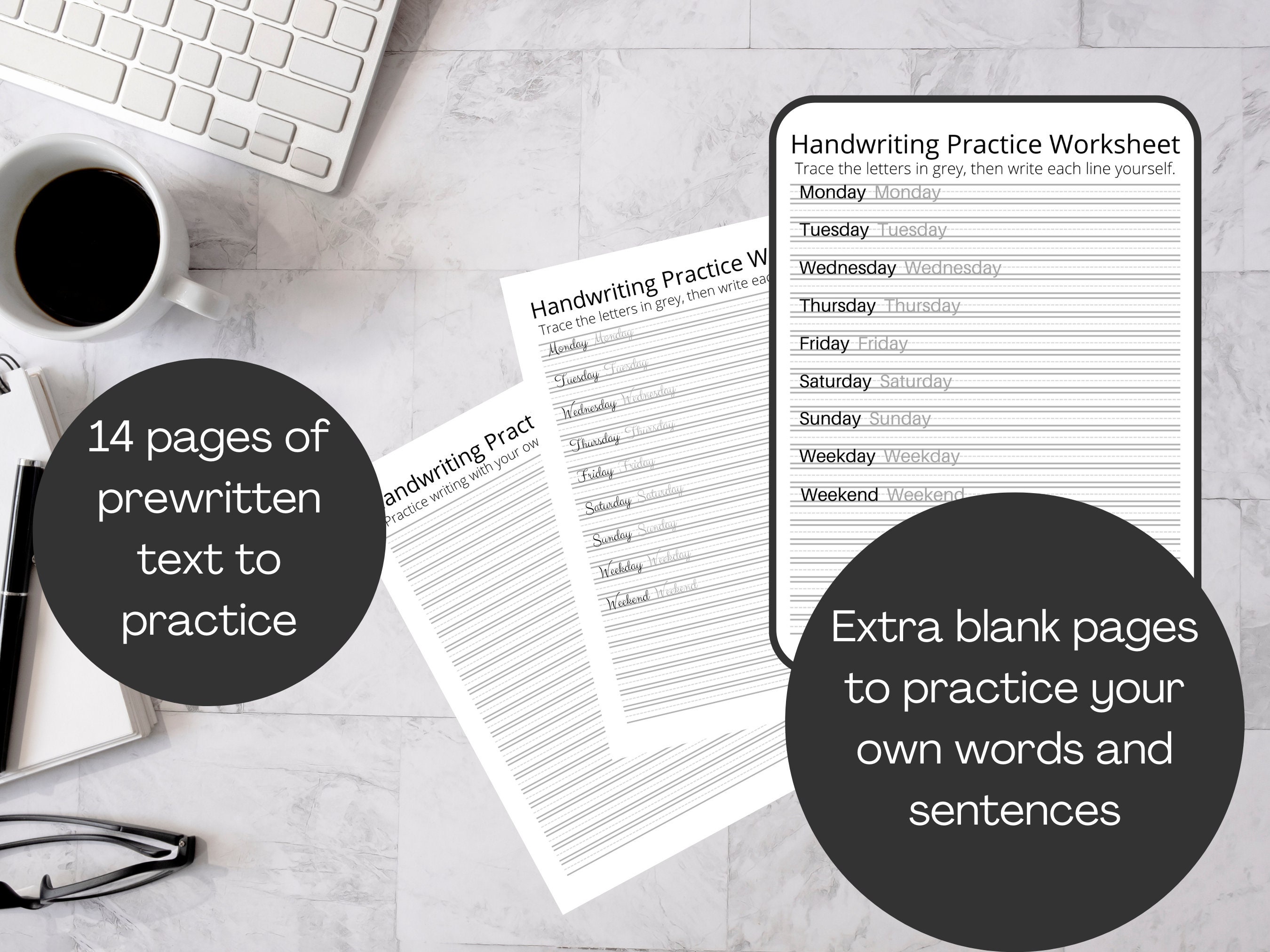Printing/cursive Practice Sheets Bundle | Handwriting Practice ...