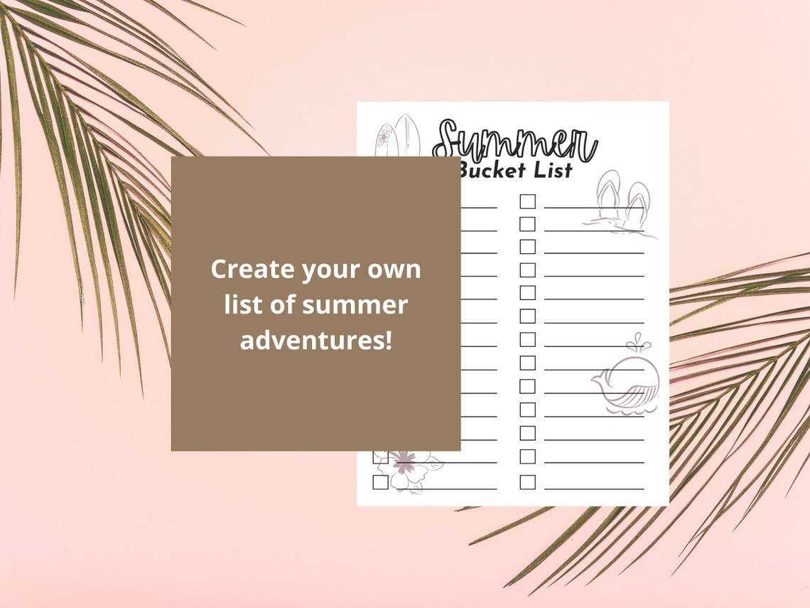 Summer Bucket List Printable| Bucket List Template | Canva Template ...