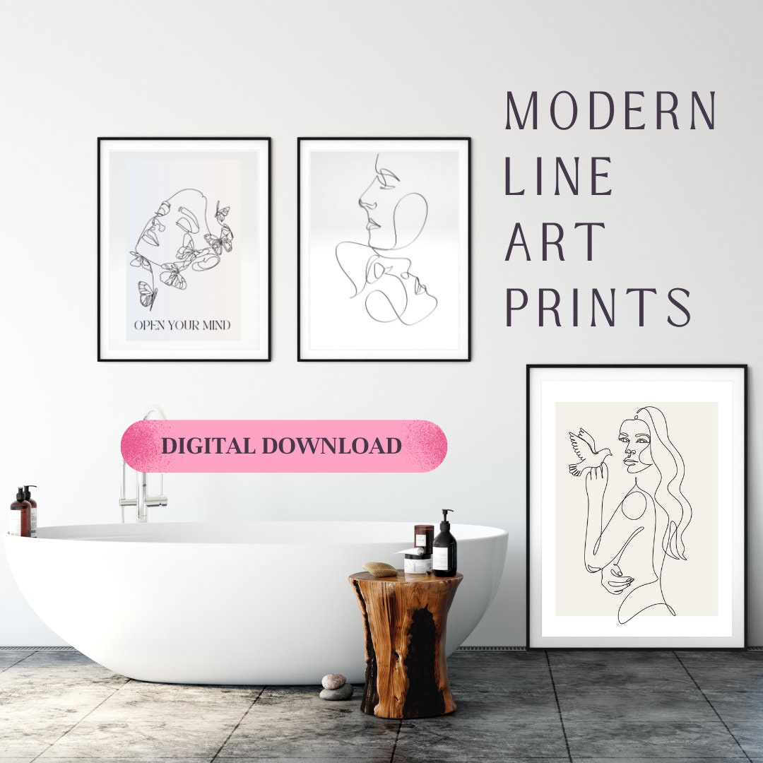 Modern Line Art Wall Digital Prints - Etsy
