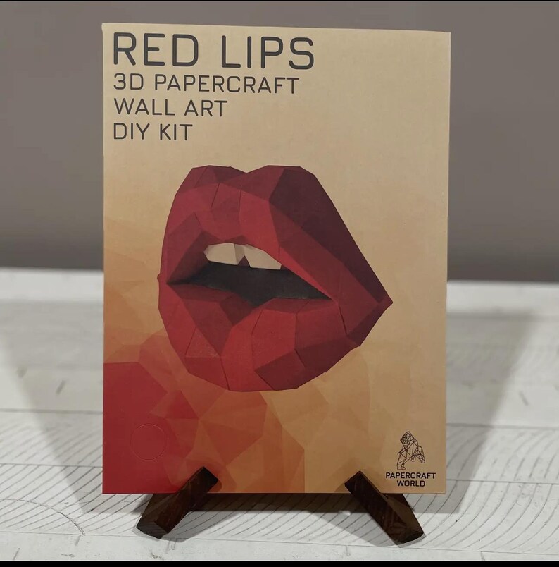Red Lips Papercraft Wall Art: DIY 3D Mask Kit - Etsy