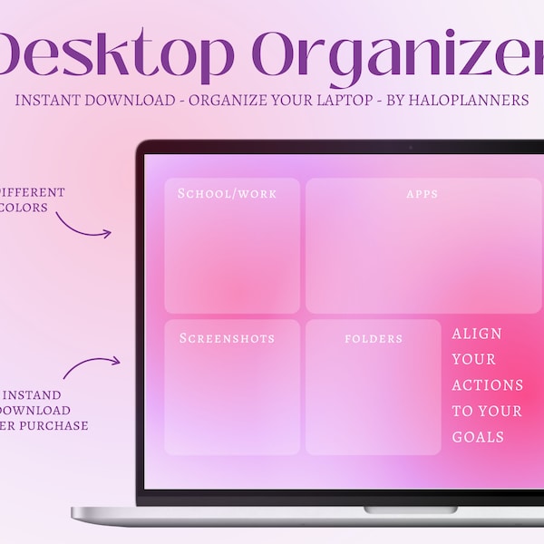 Pink Aura Digital Desktop Wallpaper Download Aesthetic Gradient ...