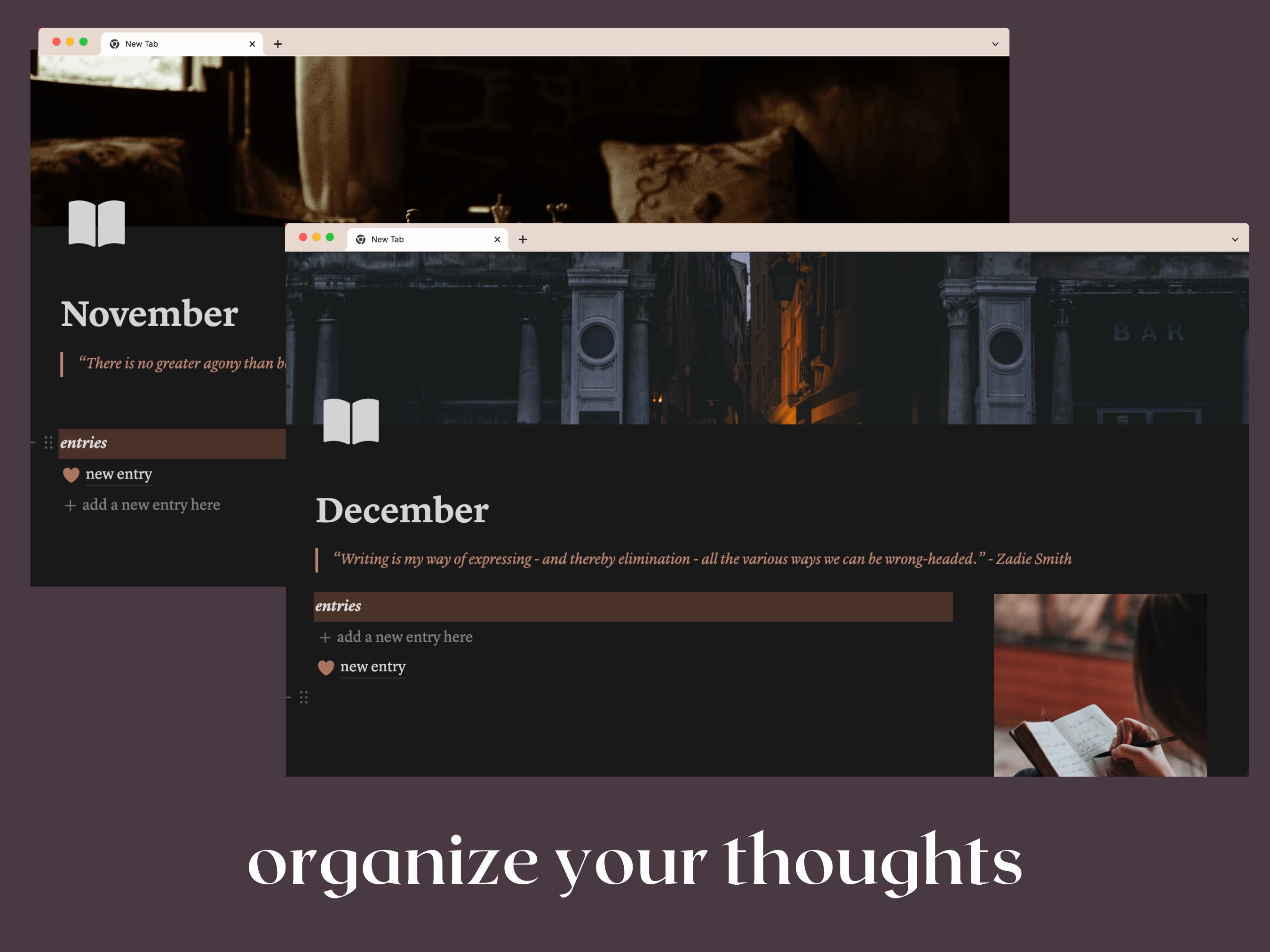 Notion Dark Mode Journal Dashboard | 2024 Notion Journal | Dark ...