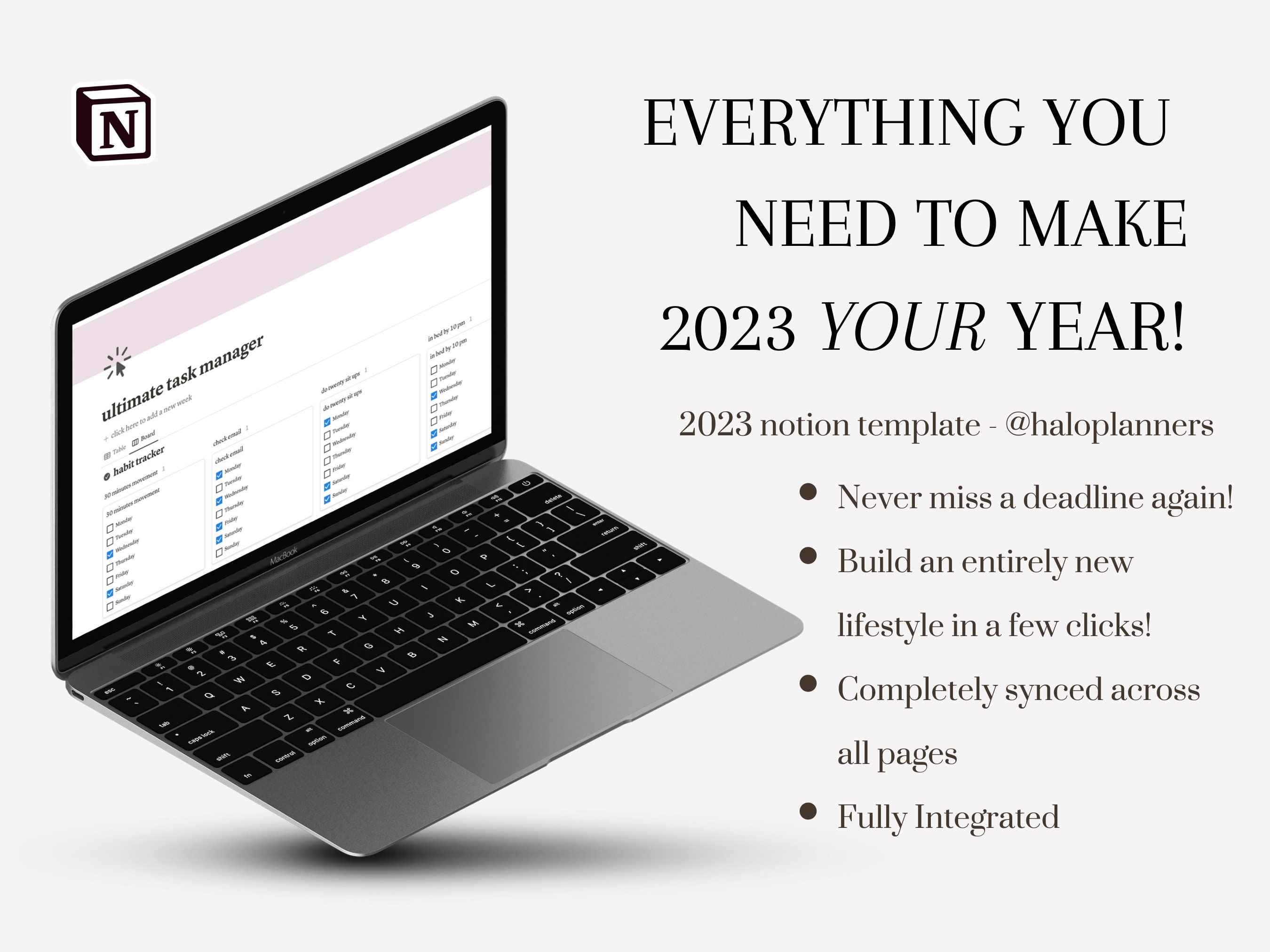 2024 Task Manger Notion Template | Daily To-do List Planner for Notion | Minimalist Notion ...
