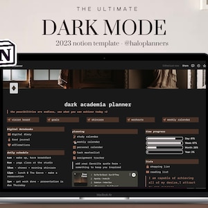 Dark Academia Aesthetic Notion Template for Students - Etsy Canada