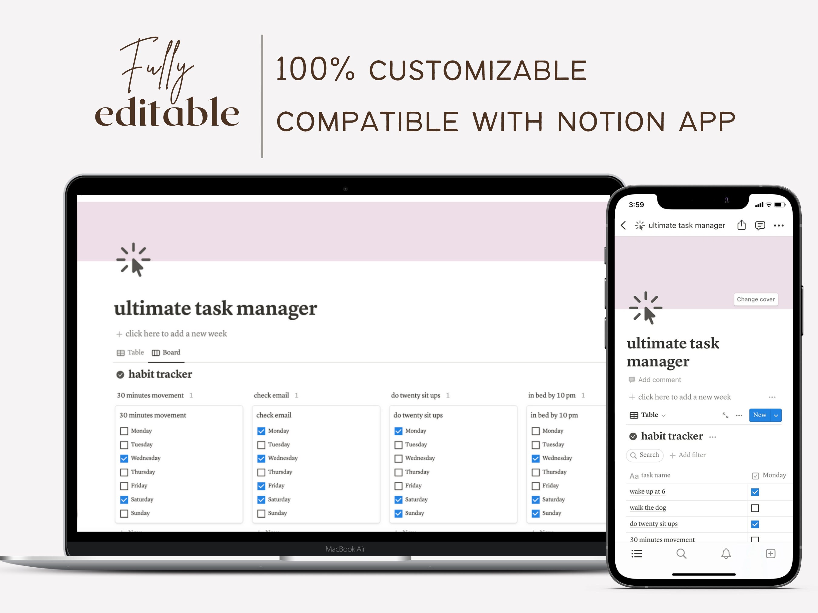 2024 Task Manger Notion Template Daily To-do List Planner for Notion ...