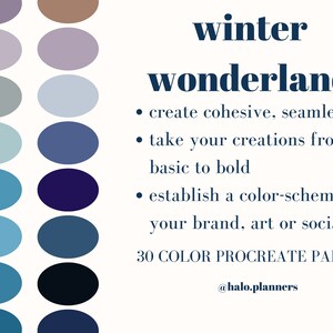 Winter Wonderland Blue Procreate Color Palette Swatches - Color ...
