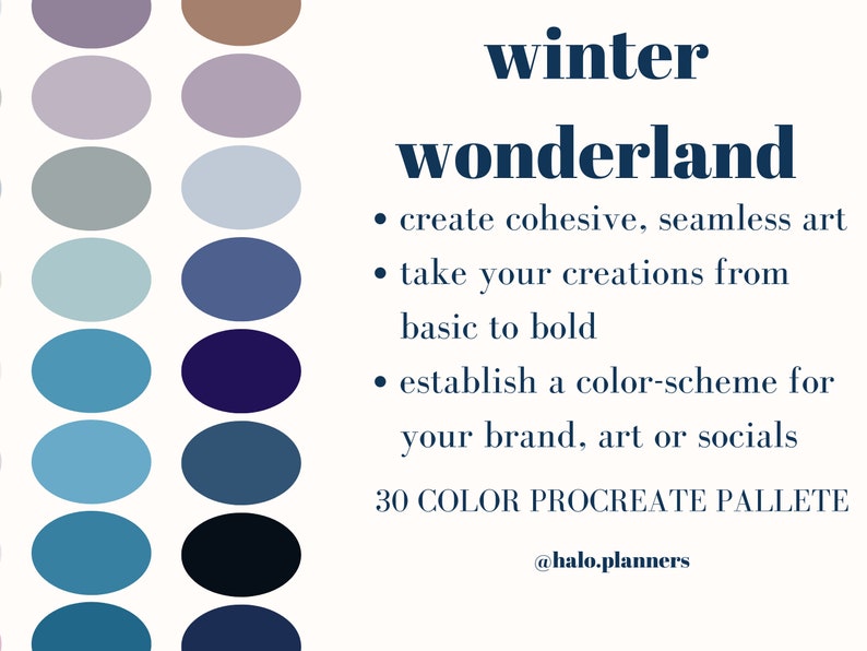 Winter Wonderland Blue Procreate Color Palette Swatches - Color ...