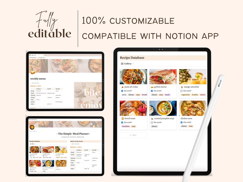Notion Meal Planner Template | Notion Dashboard | Meal Planning ...