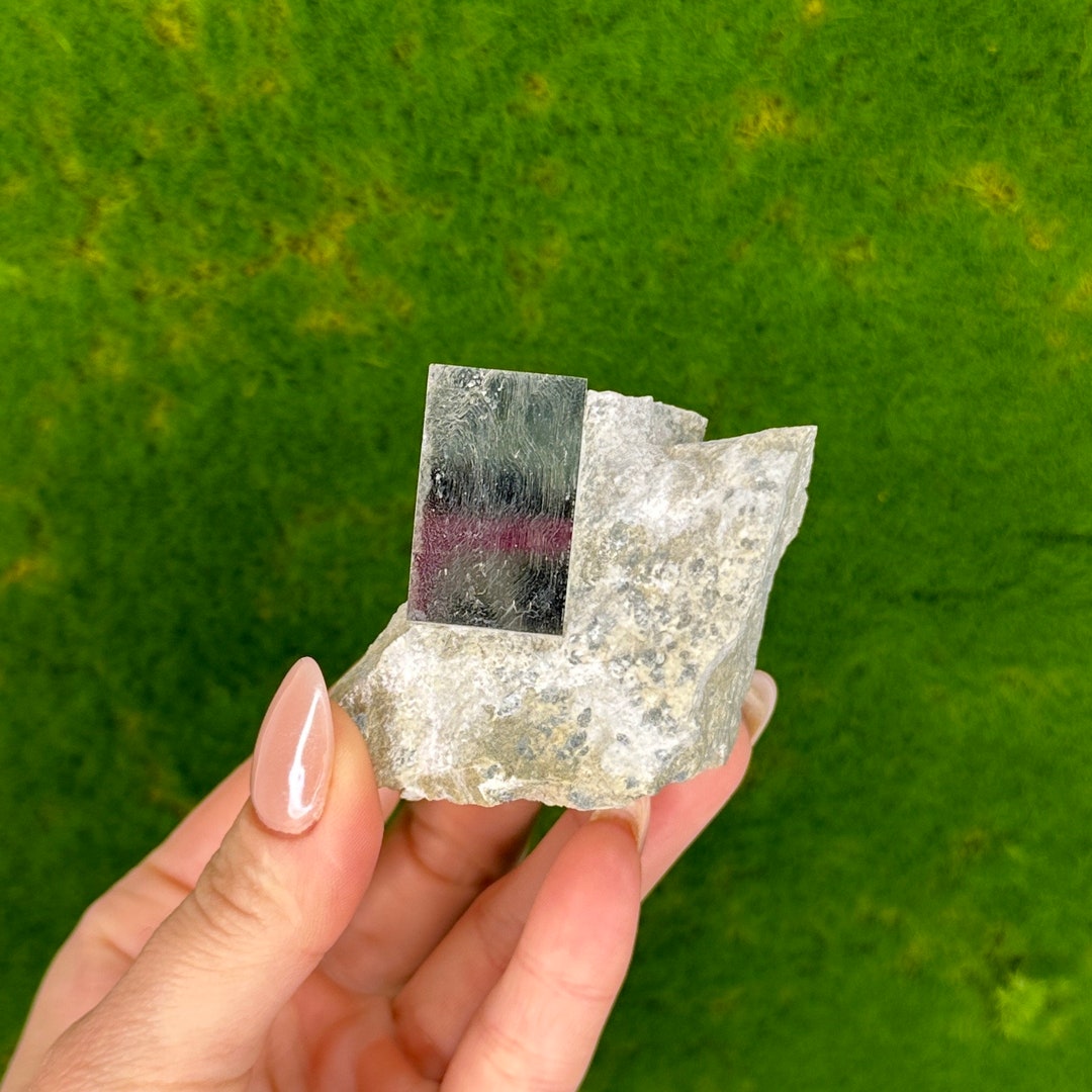 Rectangular Pyrite Cube on Matrix From Navajún, Spain - Etsy