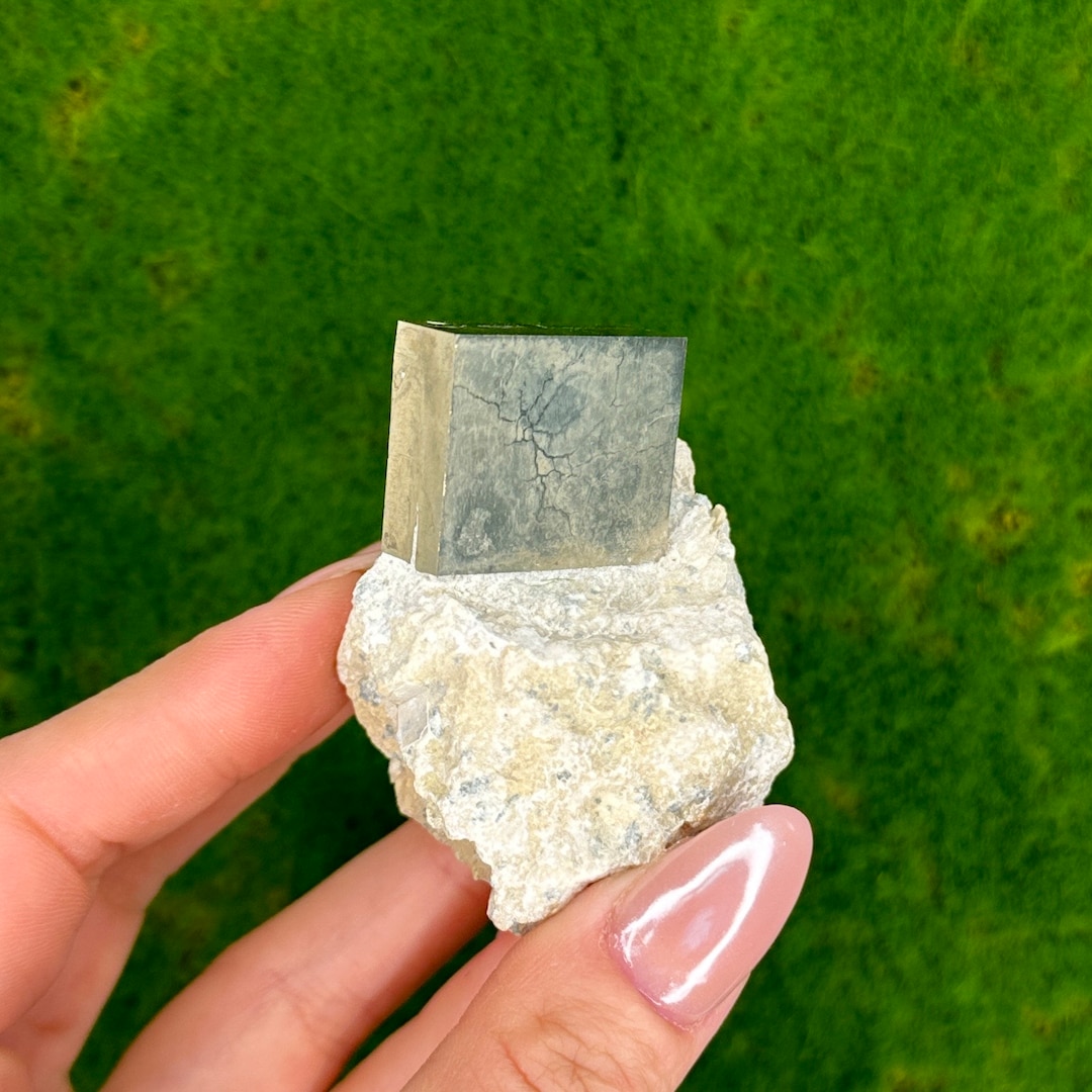 Rectangular Pyrite Shap on Matrix | Rare | Pyrite Cubes From Navajún ...