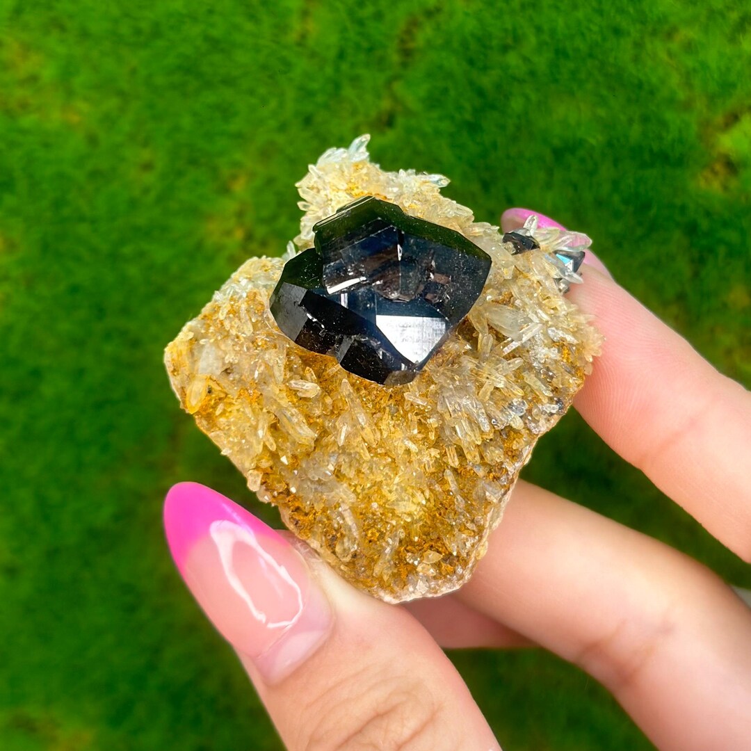 Cassiterite Specimen on Quartz From Bolivia - Etsy