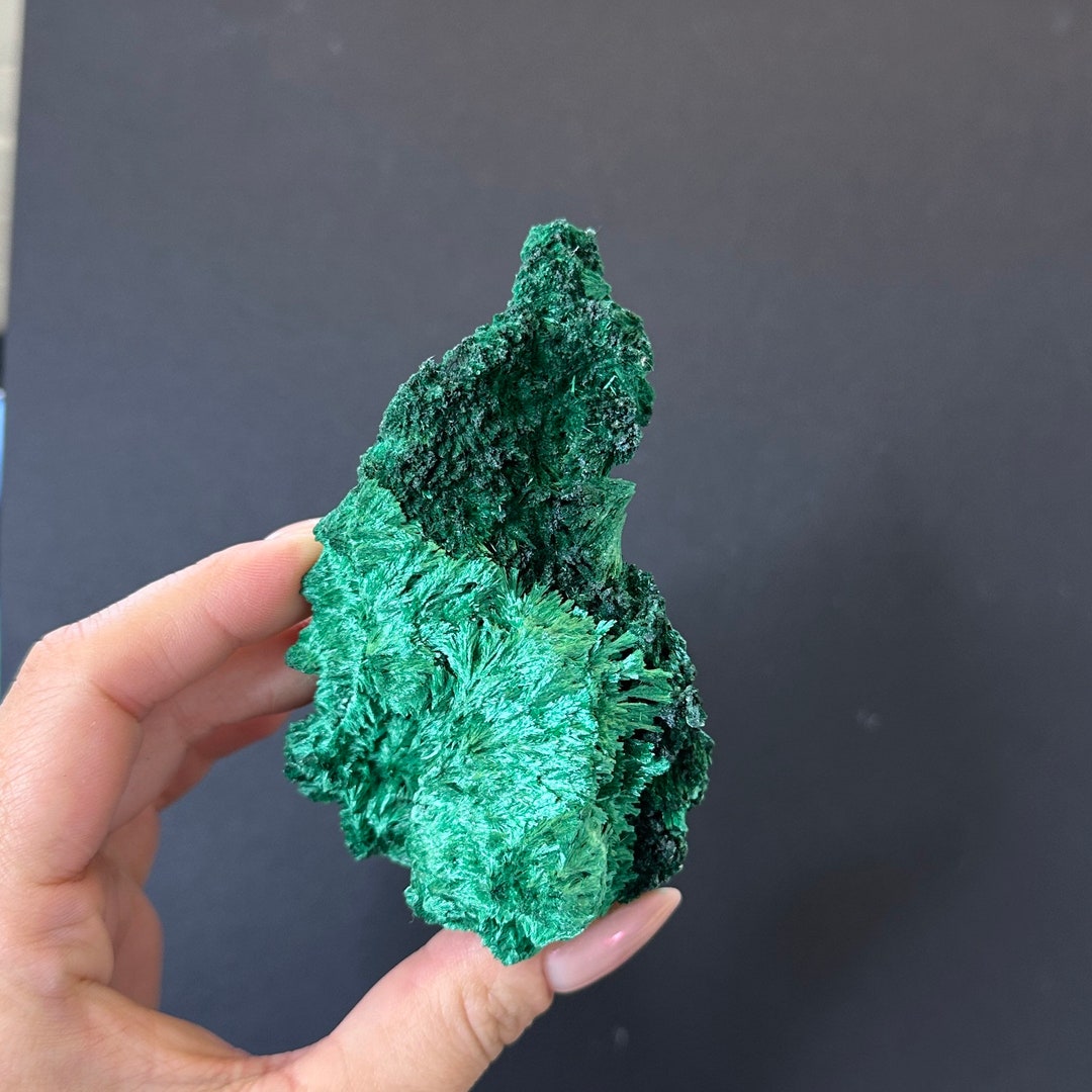 Malachite Raw Fibrous Cluster | Real Green Silky Malachite Crystal ...