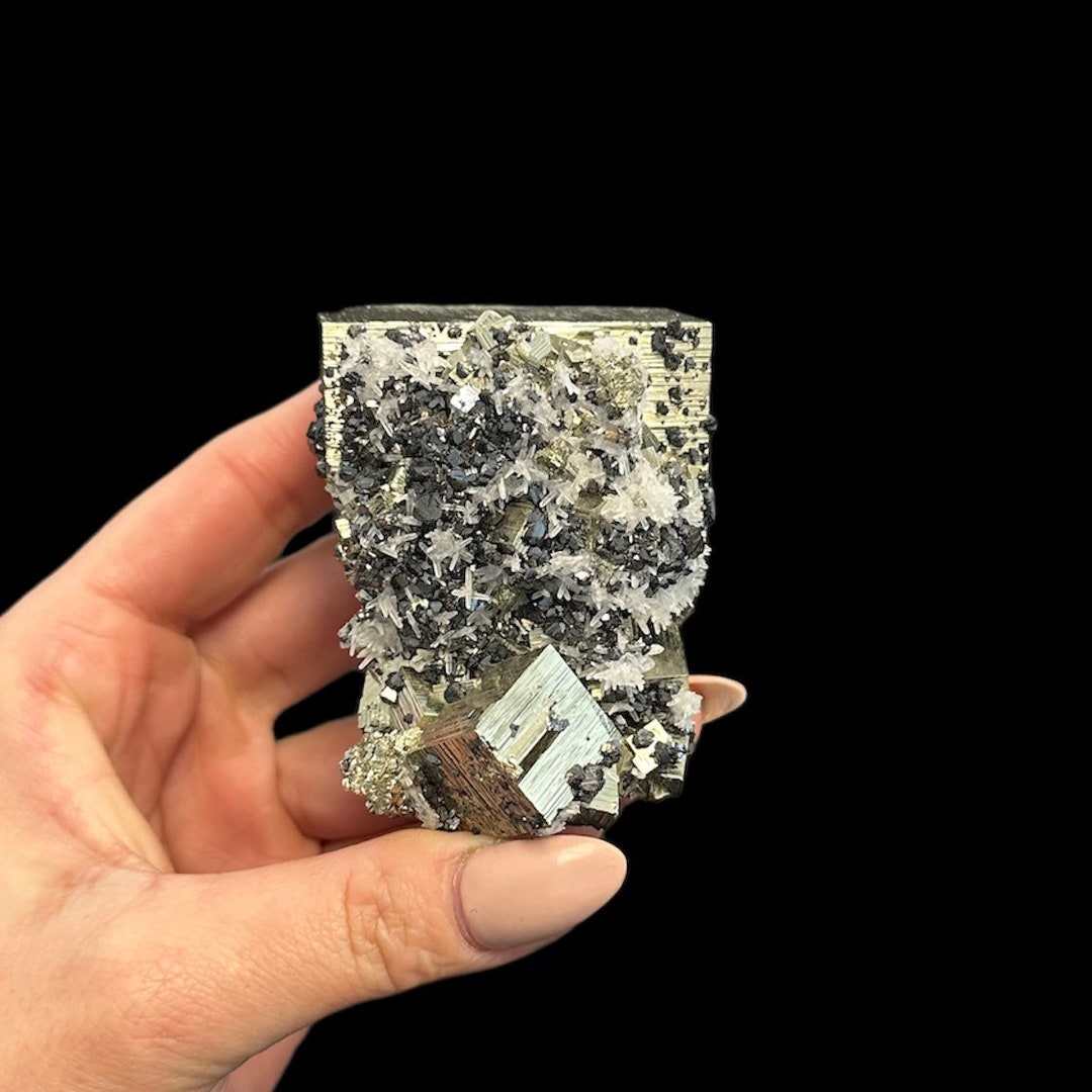 Lustrous Peruvian Pyrite W/ Quartz and Spharelite From Huanzala Mine ...