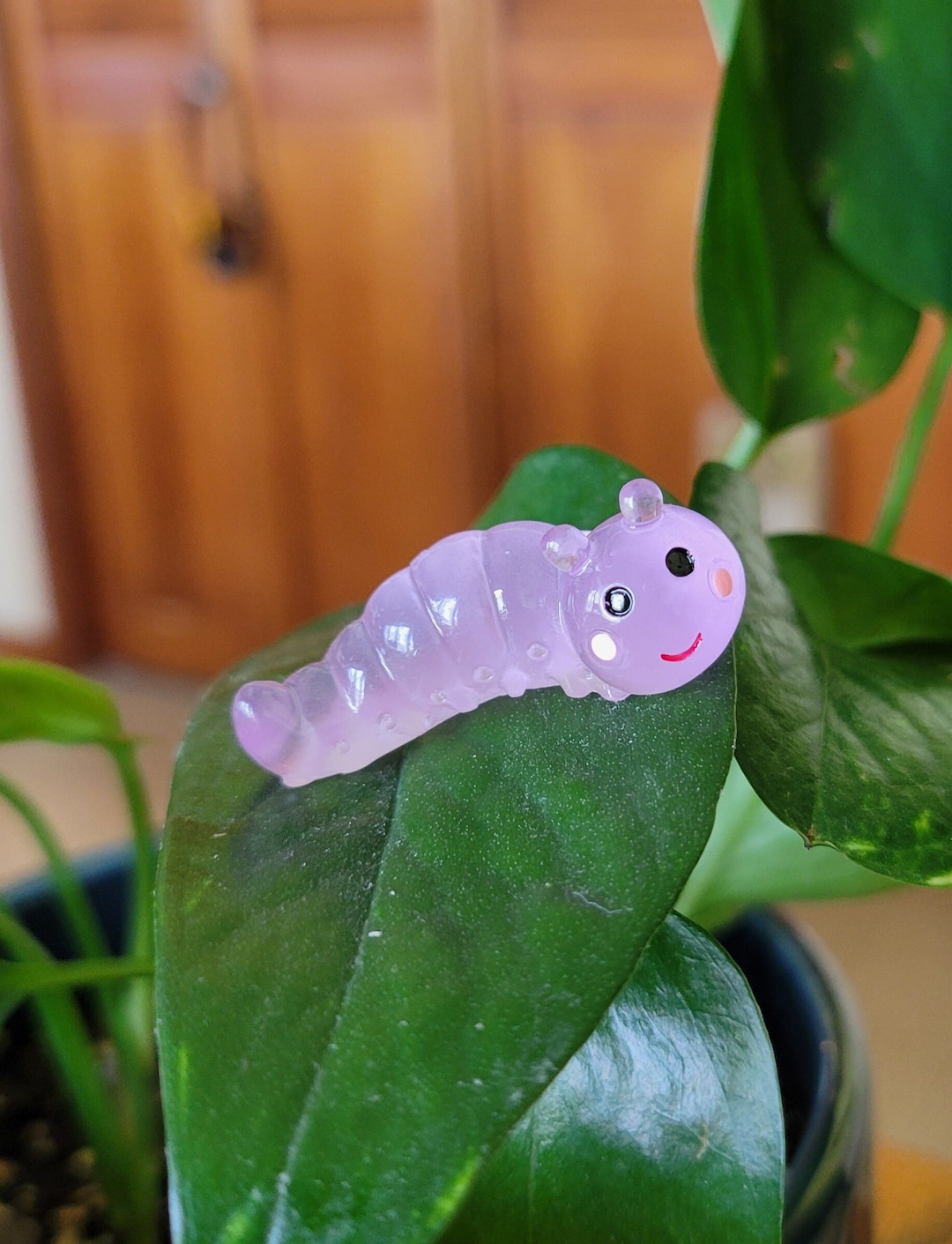 Magnetic Plant Safe Spring Glow Worm Caterpillar Pin. Sits on Plant ...
