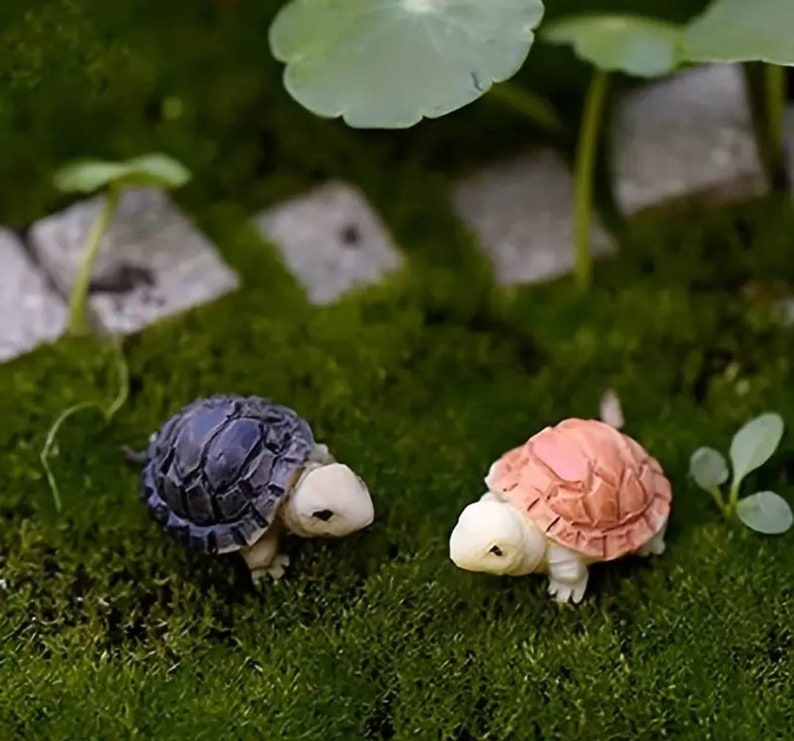 Set of 2 Adorable Miniature Turtle Plant Critters. Fairy - Etsy