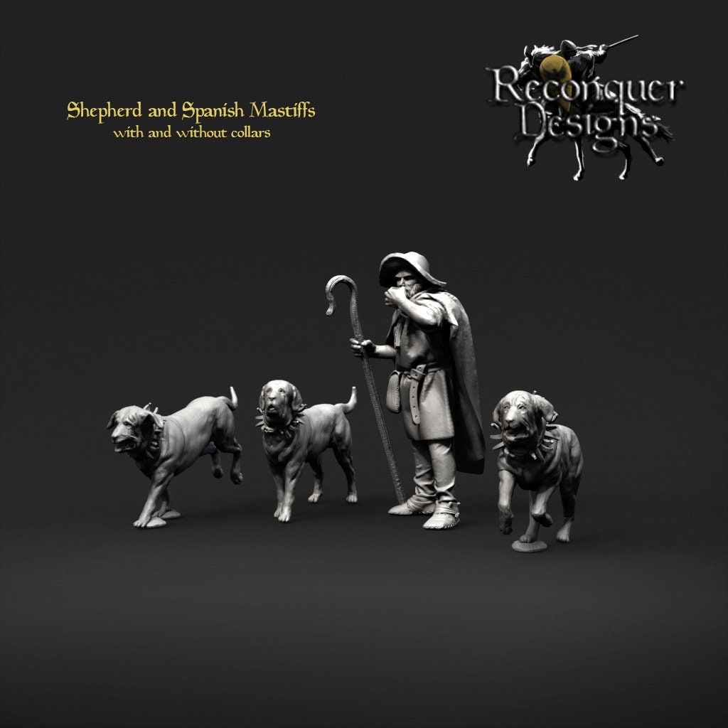 Medieval Shepard With Dogs Diorama, Historical 1/72, 28mm, 32mm, 1/35 ...