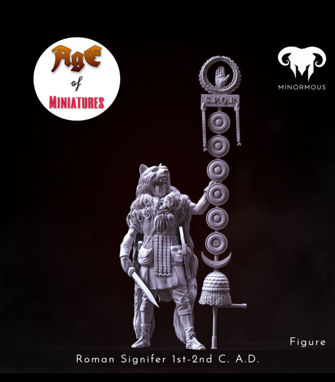 Roman Signifer bear Head Casual Pose Figure Historical 1/35, 54mm, 60mm ...