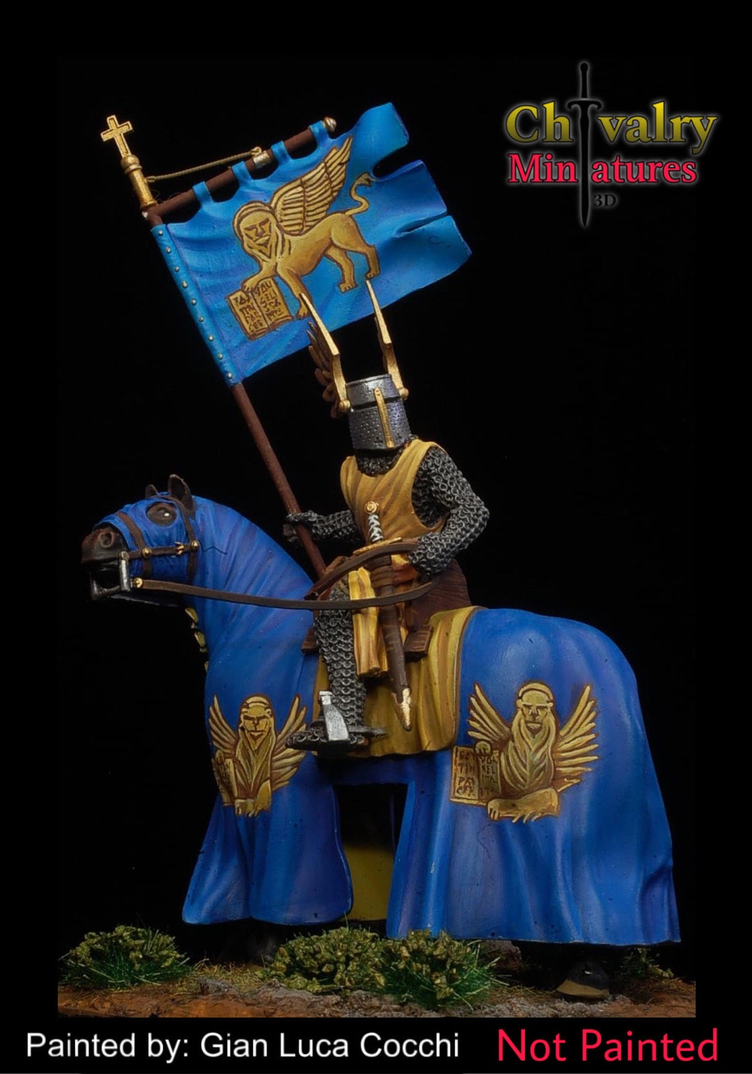 San Marco Winged Knight With Banner, 1/72, 28mm, 32mm, 1/35, 54mm, 75mm ...